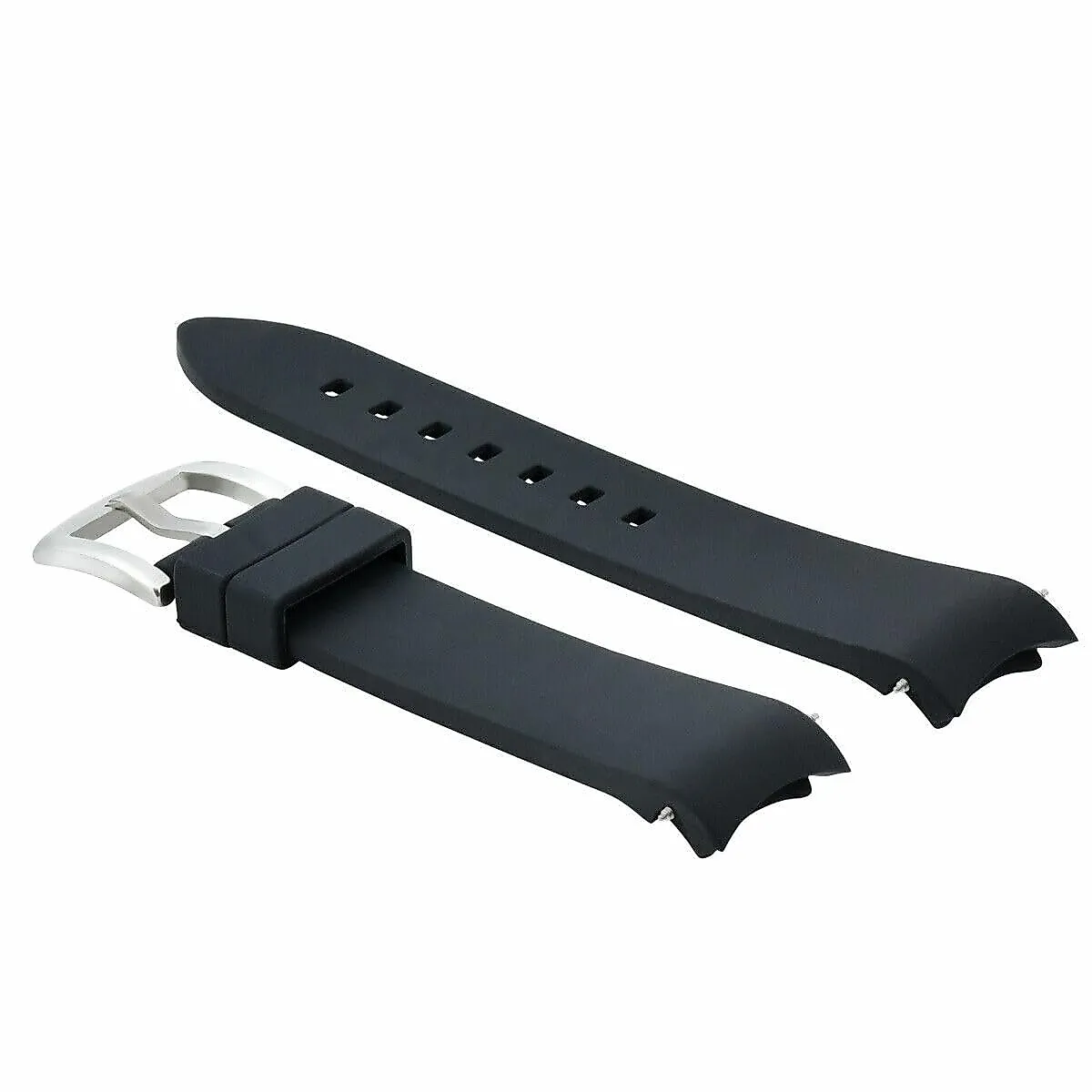 Ewatchparts CURVED END RUBBER STRAP 18-19-20-21-22-24MM COMPATIBLE WITH TAG HEUER CARRERA,F1 AQUARACER