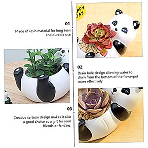 YARNOW 2pcs Office Vase Desktop Cute Outdoor Potted Cartoon Desk Table Lovely Container Basin Cm Flower Planters Ceramic Indoor Home Statue Small Decorative Pots for X Succulent Bonsai