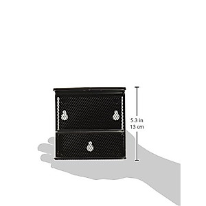 Safco Products 3611BL Onyx Mesh Organizer Tray | Steel Construction | Durable Powder Coat Finish | Fits with Magnetic Marker Boards | 5.25"W x 5.25"D x 2.5"H