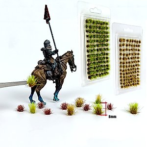 Woohome 208 PCS Static Grass Tuft Model Grass Tufts Terrain Model Kit Resin Static Scenery Model, Artificial Grass for Train Landscape Railway Artificial Grass Modeling