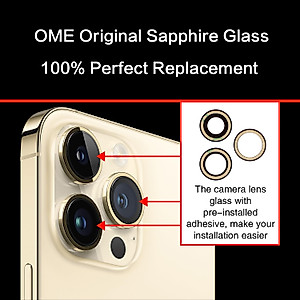 2PCS ASDAWN Back Rear Camera Lens Glass Replacement for iPhone 14 Pro Max and 14 Pro Camera Glass Lens Replacement with Pre-Installed Adhesive + Repair Tool Kit + Installation Manual