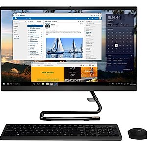 Lenovo IdeaCentre A340 24 AIO 23.8" FHD Touchscreen Windows 10 Pro Business Desktop Computer, Intel Hexa-Core i5-9400T up to 3.4GHz, 32GB DDR4 RAM, 1TB PCIe SSD, DVDRW, 802.11AC WiFi, Bluetooth