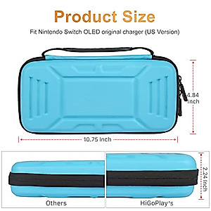 HIGOPLAY Hard Carry Case Compatible with Nintendo Switch OLED /Switch Model Protective Space Shell Travel Case Portable Storage Bag with 10 Game Card Slots for Console & Accessories