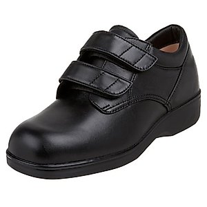 Apex Women's Conform Double Strap Sneaker, Black, 4.5 Extra Wide US