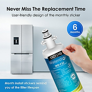Waterdrop 469690 ADQ36006101 NSF 42&372 Certified Refrigerator Water Filter, Replacement for LG® LT700P®, Kenmore® 9690, ADQ36006102, 46-9690, LFXS30766S, WSL-3, FML-3, RFC1200A, Pack of 3