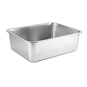 IEUDNS Cat Litter Box Metal Kitten Litter Pan Rounded Corners Lightweight Smooth Edge Scratchproof Rustproof Top Open Kitten Toilet, 60x40x15cm