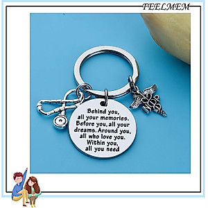 FEELMEM NP Graduation Gift NP Nurse Practitioner Gift NP Keychain Behind You All Your Memories Before You All Your Dreams Inspirational Gift for Nurse Practitioner Graduates (NP)