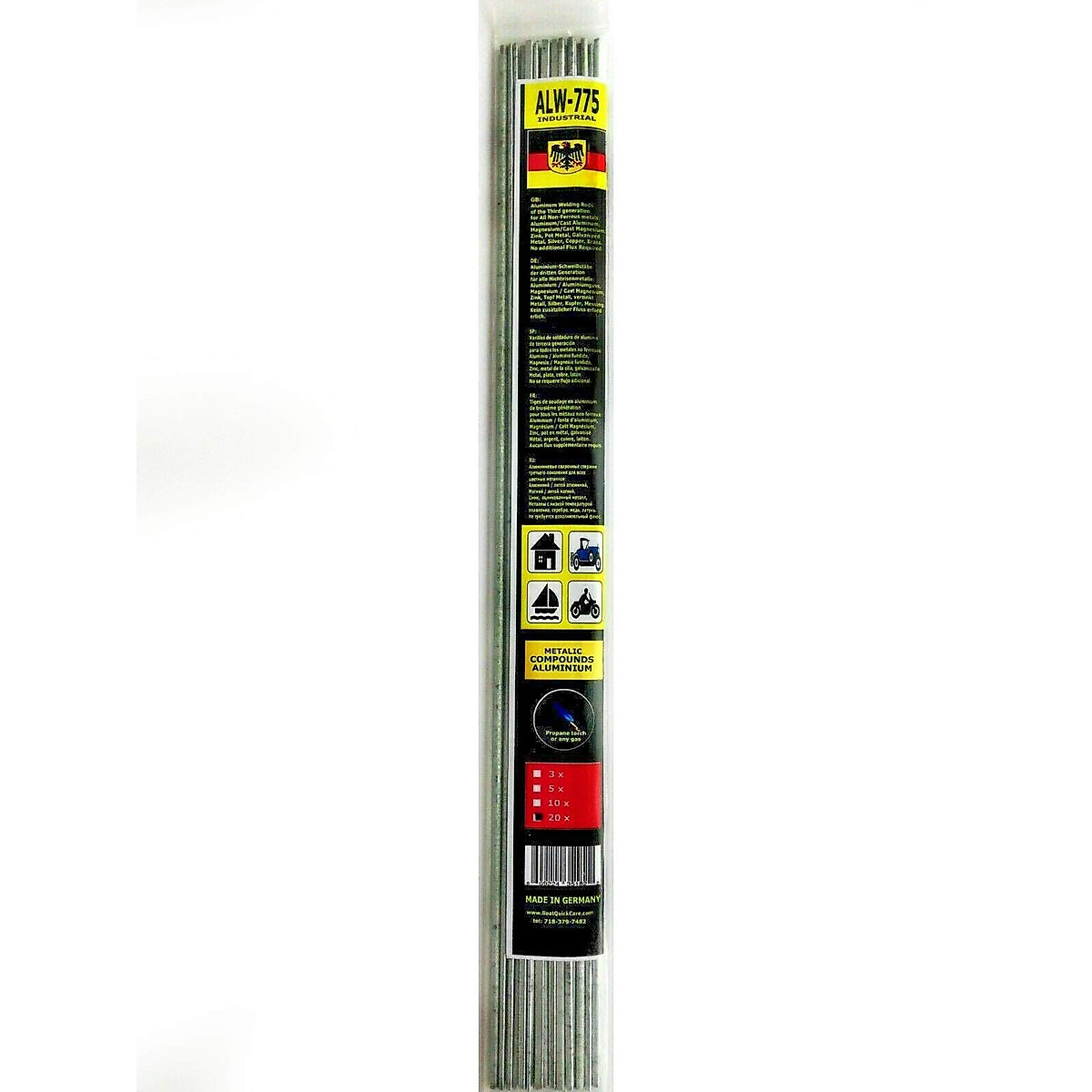 ALUMINUM FLUXLESS 5 PC.18" BRAZING RODS WELDING RODS REPAIR NON FERROUS NON MAGNETIC METAL