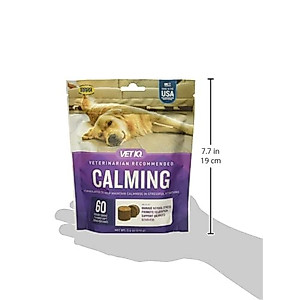 VetIQ Calming Support Supplement for Dogs, Calming Chews Help Manage Stress and Promote Relaxation, Anxiety Relief for Dogs, Made in The USA, 60 Count