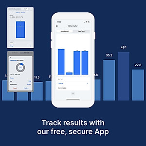 Digital Brix Refractometer - Pairs with Smartphone | Range 0-53%; Accuracy ±0.2%; ATC | Portable Handheld | Made in Korea | Measures Sugar Content in Honey, Wine, Beer, Liquids Easy to Read