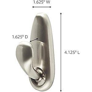 Command Outdoor Metal Hook, 1 Hook, 2 Strips, Water-Resistant Strips (FC13-BN-AWES)