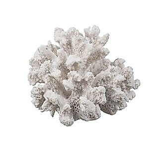 Decorative Sea Coral - White Medium Coral - 3.5in T x 4.5in W x 4in D - Faux Coral Reef Décor - Resin Coral Décor - White Coral Decoration - Coral Branch Décor - Coral Home Decoration