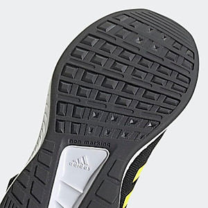 adidas Runfalcon 2.0 Unisex-Child Running Shoe, Black/Beam Yellow/Beam Green (Cross Strap), 2 US Little Kid