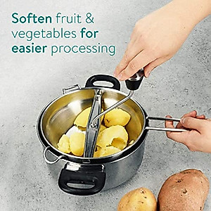 Food Mill Stainless Steel With 3 Grinding Milling Discs&Handle, Durable Bowl Rotary Food Mill for Tomato Sauce, Applesauce, Puree, Mashed Potatoes, Jams, Baby Food