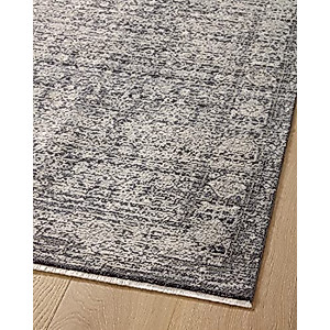 Amber Lewis x Loloi Alie Collection ALE-03 Charcoal / Dove, Traditional 18" x 18" Sample Rug