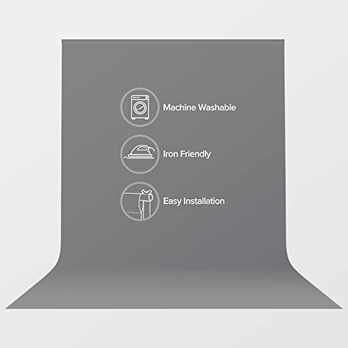 Julius Studio 6 x 9 ft. (72 x 108 inch) Pure Gray Backdrop Screen, 100% Pure Seamless Background, High Density 150 GSM Grey Fabric with Elastic String Clips for Photo Video Streaming Studio, JSAG799