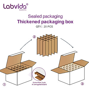 Labvida 25ml Clear Glass Vials with Plastic Stoppers, 20 Pack Glass Vials with Screw Caps, Leak-Proof Small Glass Lab Vials, Liquid Sample Vials for Essential Oil, Reagent, Seeds, LVH008