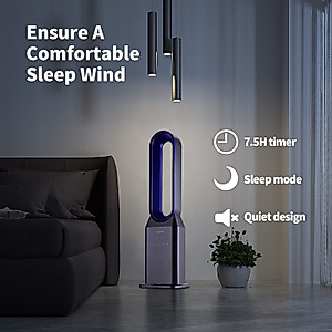 NUMIFUN Bladeless Tower Fan 36 Inches Portable Electric Standing Floor Fan Air Circulator with Oscillating and Remote Control for Indoor Home Large Room Bedroom Office Use