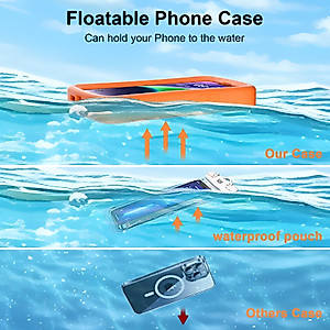 SUPFINE Floating Phone Case for iPhone 15 Pro Max/15 Plus/14 Pro Max/14 Plus/13 Pro Max/12 Pro Max EVA Material Case with Waterproof Dry Bags and Lanyard, 20FT Powerful Drop Protective Case-6.7in