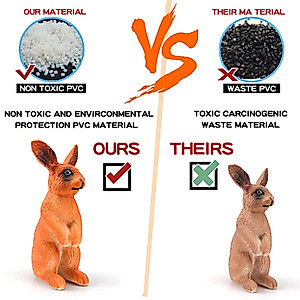 Woodland Animal Figurines Sets 8 PCS Wolf Rabbit Squirrel White-Tailed Deer Model Toys Decorations Preschool Educational for Boys Girls Kids