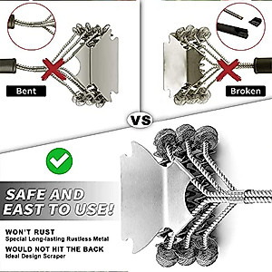 Mirror Flower Grill Brush and Scraper Bristle Free - Heavy Duty 18" Grill Cleaner Brush Bristle Free & Grill Scraper - BBQ Accessories Grill Brush for Outdoor Grill - BBQ Brush–Gifts for Grill Wizard