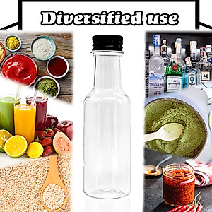 Mini Liquor Bottles,50 Pack Empty Spirit Bottles with Black Screw Cap,1.7oz Reusable Plastic Alcohol Shot Bottles with 10 Funnels for Baby Shower,Party,Weddings