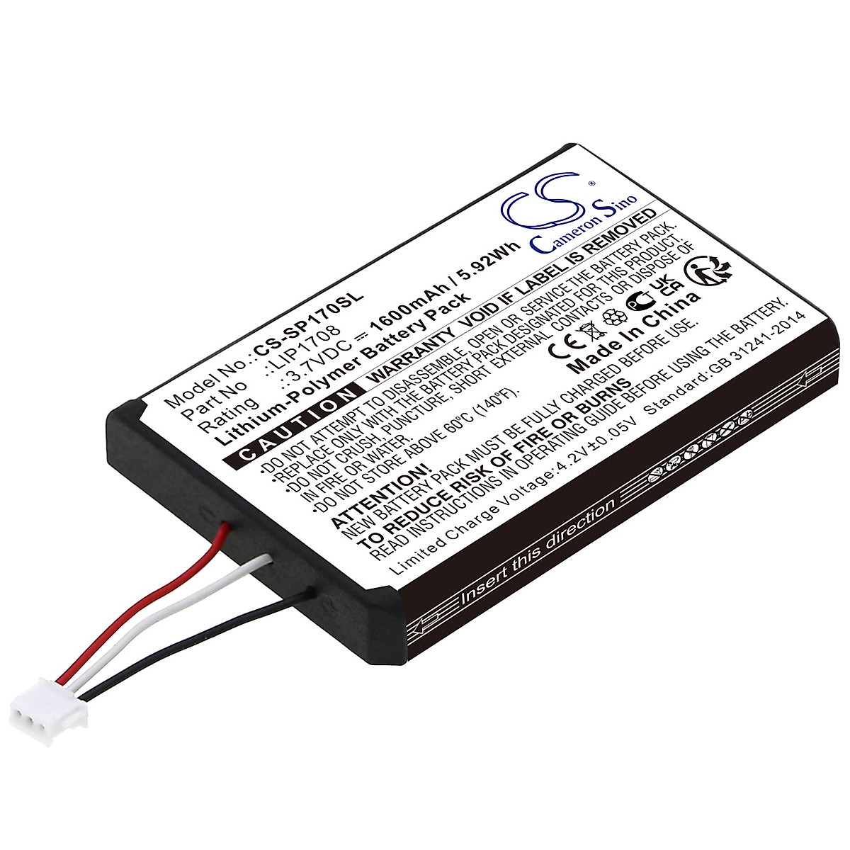 ELMEKO Replacement for Battery Compatible Sony LIP1708, CFI-1015A, CFI-ZCT1W, PS5 DualSense (1600mAh/3.7V)