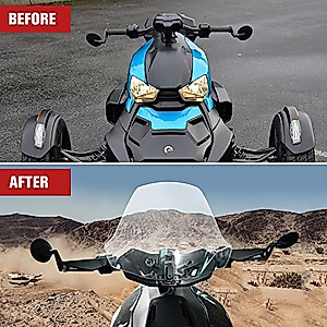 A & UTV PRO Adventure Wider Windshield for Can Am Ryker All Models Accessories, Upgrade XXL Adjustable Hard Coated Windscreen Wind Deflector, Replace OEM #219401032