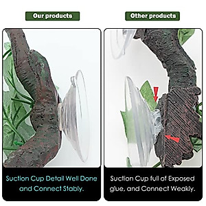 AQUA KT Reptile Corner Branch Terrarium Plant Decoration with Suction Cup for Amphibian Lizard Snake Climbing