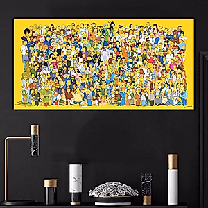 YANGX Simpsons Characters Poster Decorative Painting Canvas Wall Art Living Room Posters Bedroom Painting 16x32inch(40x80cm)