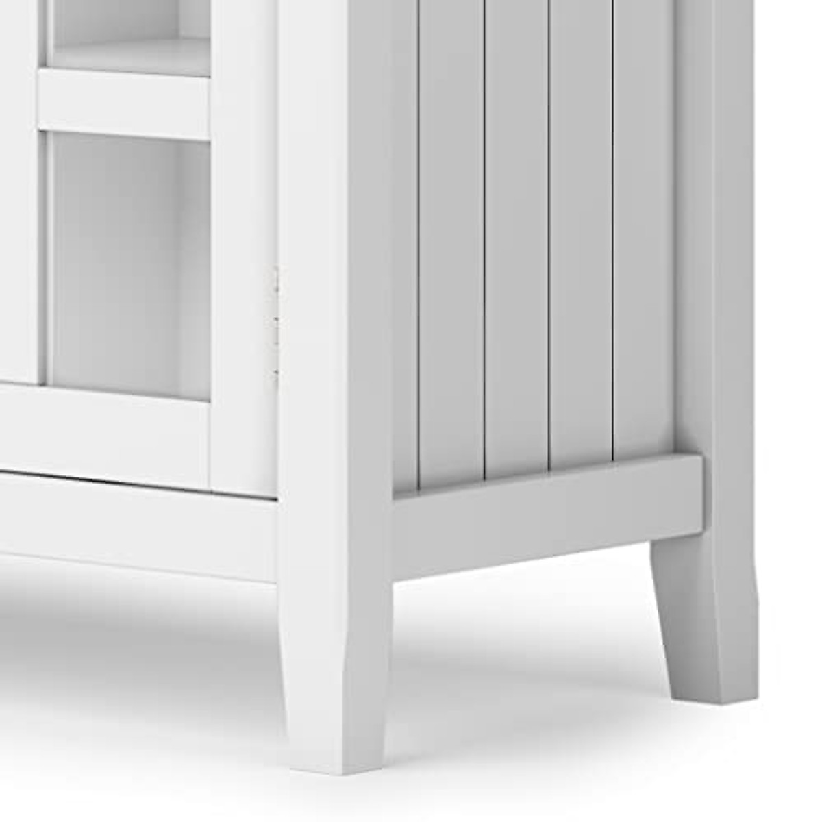 SIMPLIHOME Acadian SOLID WOOD 60 Inch Wide Rustic TV Media Stand in White for TVs up to 65 Inches, For the Living Room and Entertainment Center