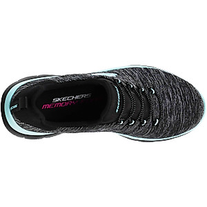 Skechers Women's Summits-Quick Getaway Black/Aqua Sneaker 8.5 W US