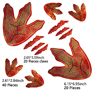 QUXOZHLU 80 Pieces Dinosaur Decor Footprints Dinosaur Party Decorations Dinosaur Wall Decals Peel and Stick Dinosaur Wall Stickers Floor Decals Dinosaur Room Decor for Boys,Baby,Bedroom,Nursery