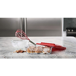 Bovado USA 8” x 8” 1.5 Quart Square Dish for Storage, Mixing, Serving - Dishwasher, Freezer & Oven Safe Glass, Easy-Clean, Clear with Lid, Pack of 1