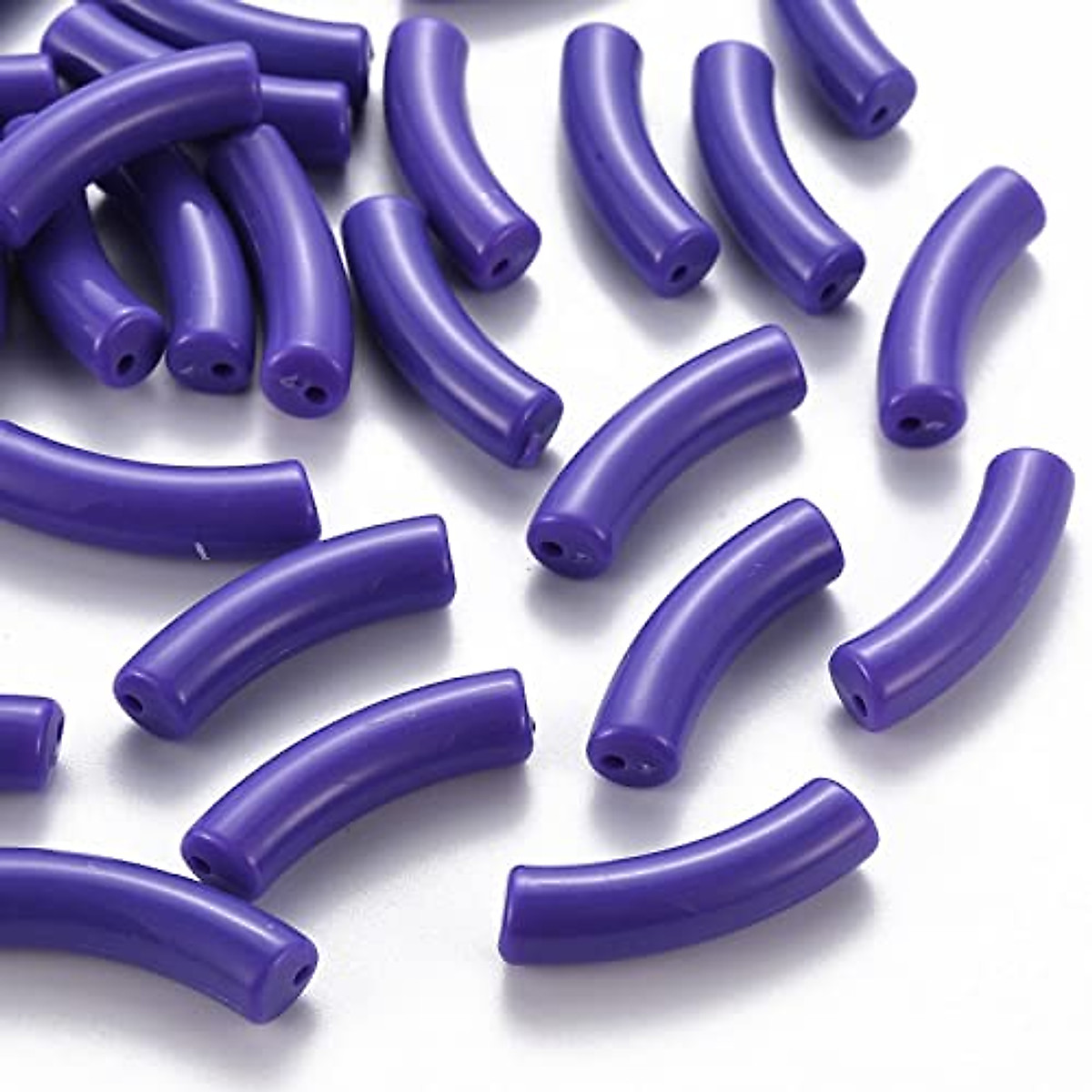 Spritewelry 330pcs/500g Opaque Acrylic Beads Curved Tube Dark Slate Blue Curved Tube Spacer Beads Twist Long Tube Loose Glass Seed Spacer Bead for Jewelry Making