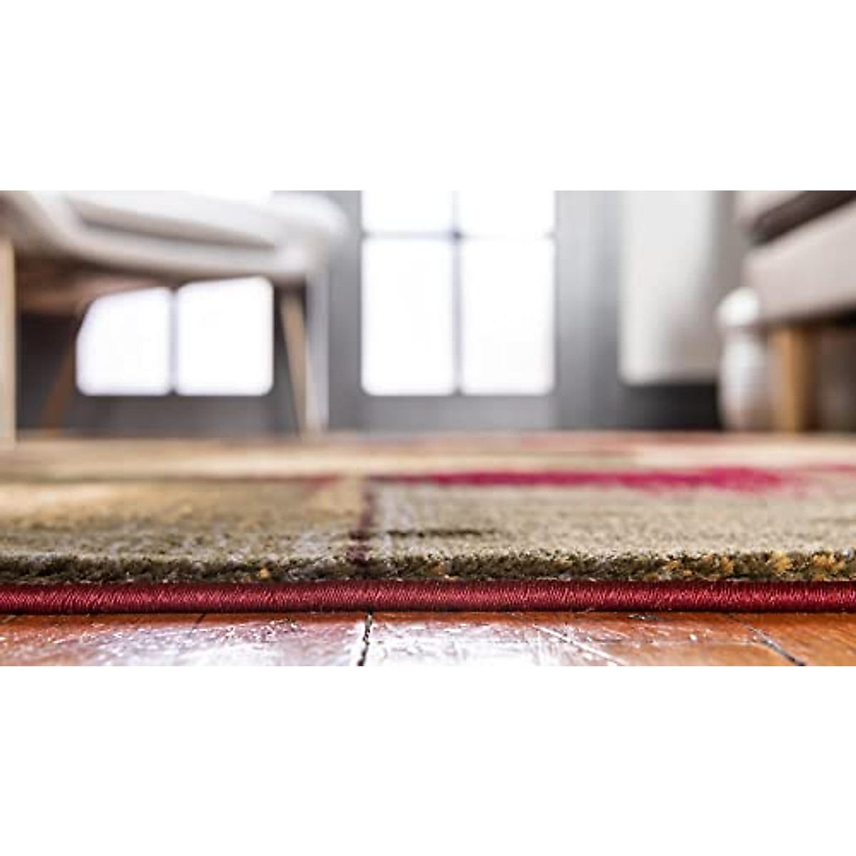 Unique Loom Barista Collection Area Rug - Timor (8' Square, Multi/ Red)
