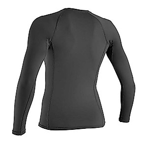 O'Neill Wetsuits Women's Basic Skins Upf 50+ Long Sleeve Rash Guard, Graphite, Medium