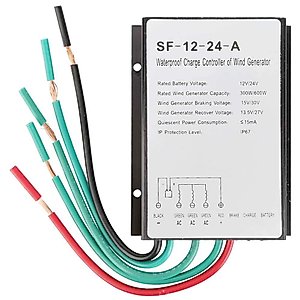 Wind Charge Controller 12V/24V 300W/600W,Automatic Wind Power Charge Regulator,IP67 Waterproof Wind Turbine Generator Charge Controller Regulator