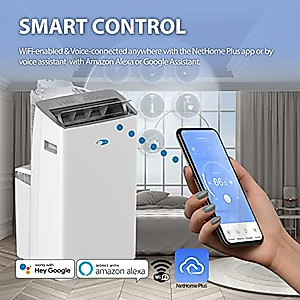 Whynter ARC-1030WN 12,000 BTU (10,000 BTU SACC) NEX Inverter Dual Hose Cooling SMART Portable Air Conditioner, Dehumidifier, and Fan with Wi-Fi, up to 500 sq ft in White
