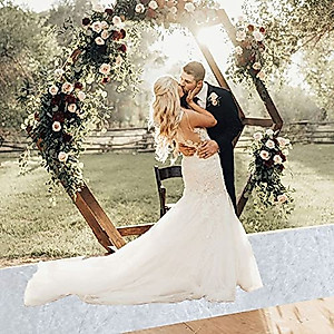 ROMANKAS Aisle Runner for Wedding Ceremony 2x15 FT White Velvet Runner Wedding Aisle Decorations with Carpet Tape Outdoor Beach Wedding Carpet Decorative Wedding Aisle Runner Rug for Birthday Banquet