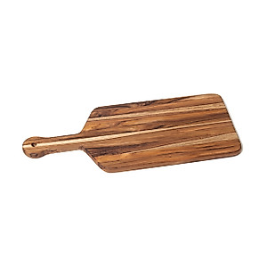 Lipper International Teak Wood Edge Grain Kitchen Paddle Board for Serving, Large, 20" x 8" x 3/4"