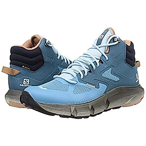 Salomon Women's Predict Hike MID Gore-TEX Hiking Boots for Women, Mocha Mousse/Blue/Blue, 8