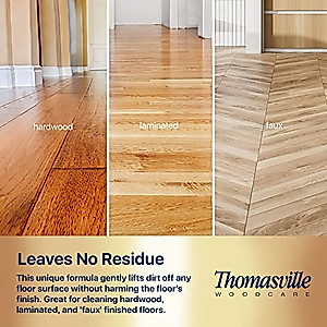 THOMASVILLE WOOD FLOOR CLEANER REFILL - Use on Hardwood, Laminated or Faux Finished Floors. Shine Restorer Protector, Surface Cleaner House Cleaning Supplies Home Improvement, Natural, Cuts Grease