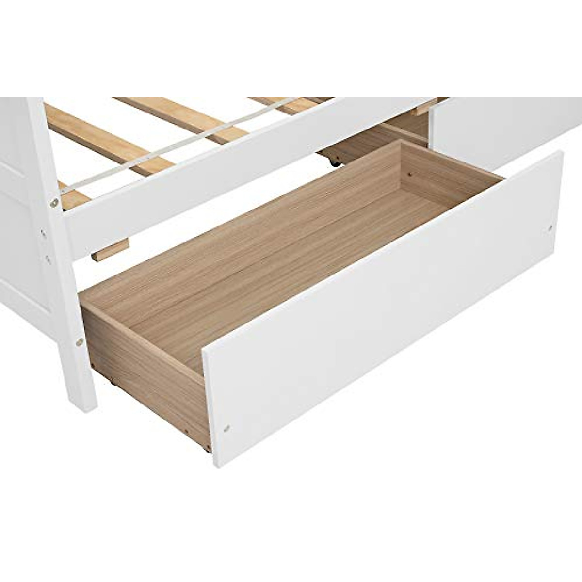 Harper & Bright Designs Twin Daybed with Two Drawers, Wood Twin Size Sofa Bed Frame with Wooden Slat Supports, Storage Daybed for Bedroom, Living Room (White, Twin with Drawers)