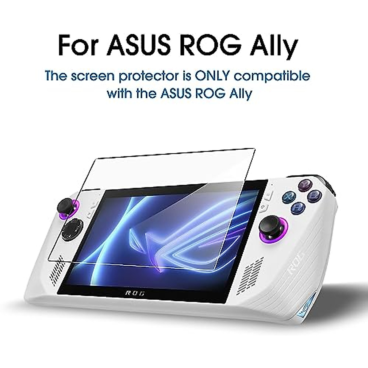 amFilm OneTouch Screen Protector Designed for ASUS ROG Ally Handheld 7 inch 2023 - with Auto Alignment Kit, Bubble Free, Tempered Glass, 2 Pack