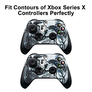 Skins Decals Compatible with Xbox Series X Console and Controller Durable Protective Vinyl Stickers Cover for Xbox Series X Set -Gray