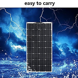 100W Flexible Solar Panel High Efficiency Monocrystalline Portable Solar Panel Outdoor Emergency Charging Rechargeable Power for Home Camping Boat