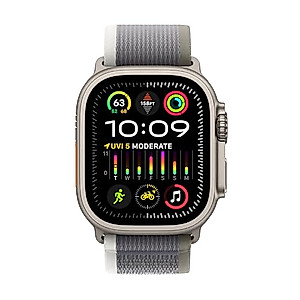 Apple Watch Ultra 2 [GPS + Cellular 49mm] Smartwatch with Rugged Titanium Case & Green/Grey Trail Loop M/L. Fitness Tracker, Precision GPS, Action Button, Extra-Long Battery Life, Carbon Neutral