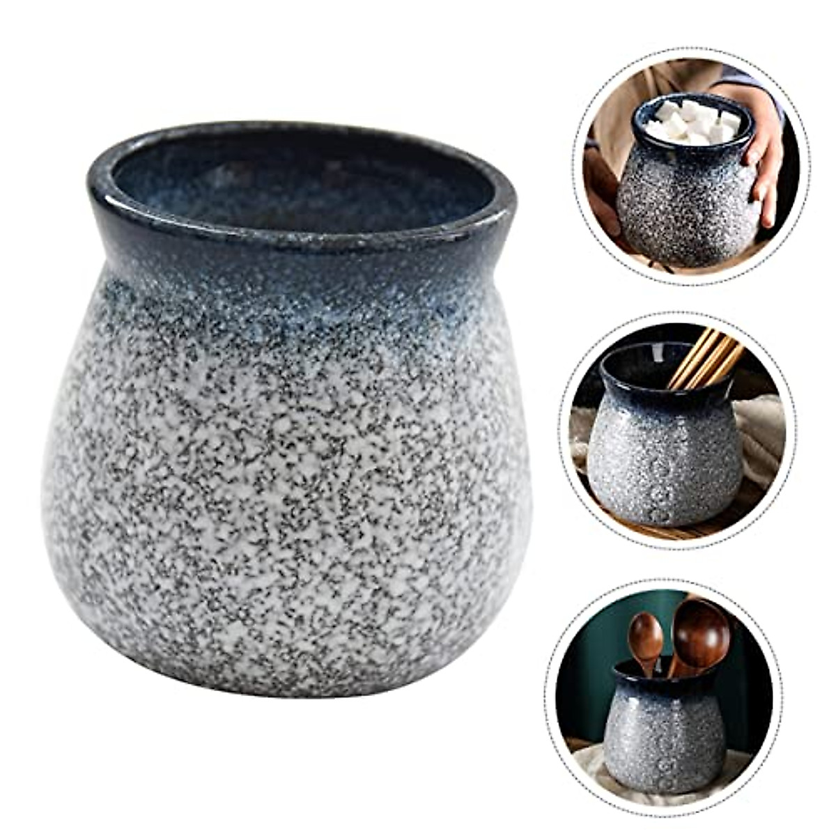 Trjgtas 1pc Utensils Cutter Cylinder Spoons Flatware Bucket Home Creative Caddy Utensil Baking Kitchenware Container Kitchen Vitange Practical Ceramic Dishwasher Household Fork for Tool