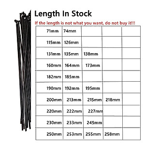 TVLAR Bicycle Steel/Stainless Steel Spokes 10PCS 12G (2.5mm Dia) E-Bike Spokes for MTB/Fat Electric Bicycle or Ebike Front/Rear Wheel Conversion Kit (Color : 115mm)